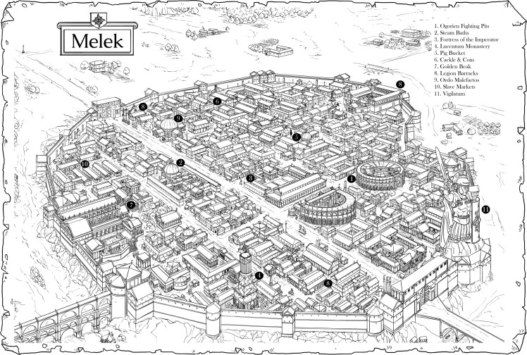 Melek on map background – Pickpocket Press