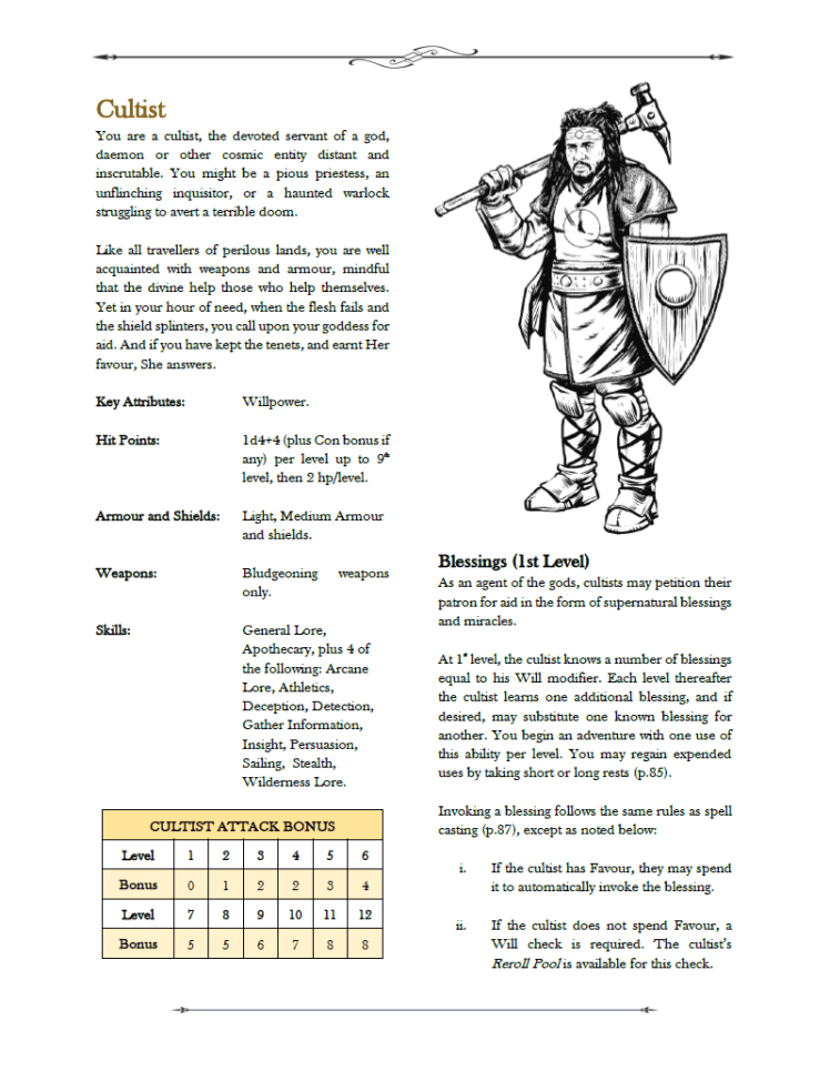 Low Fantasy Gaming – the Cultist – Pickpocket Press