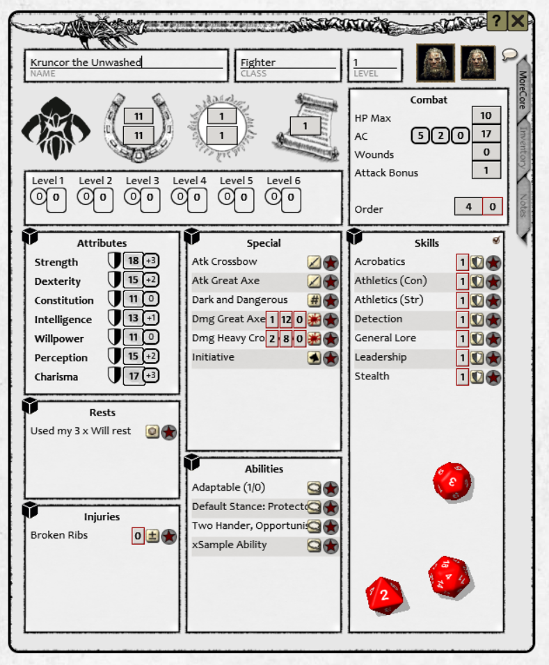 Fantasy Grounds Printable Character Sheet